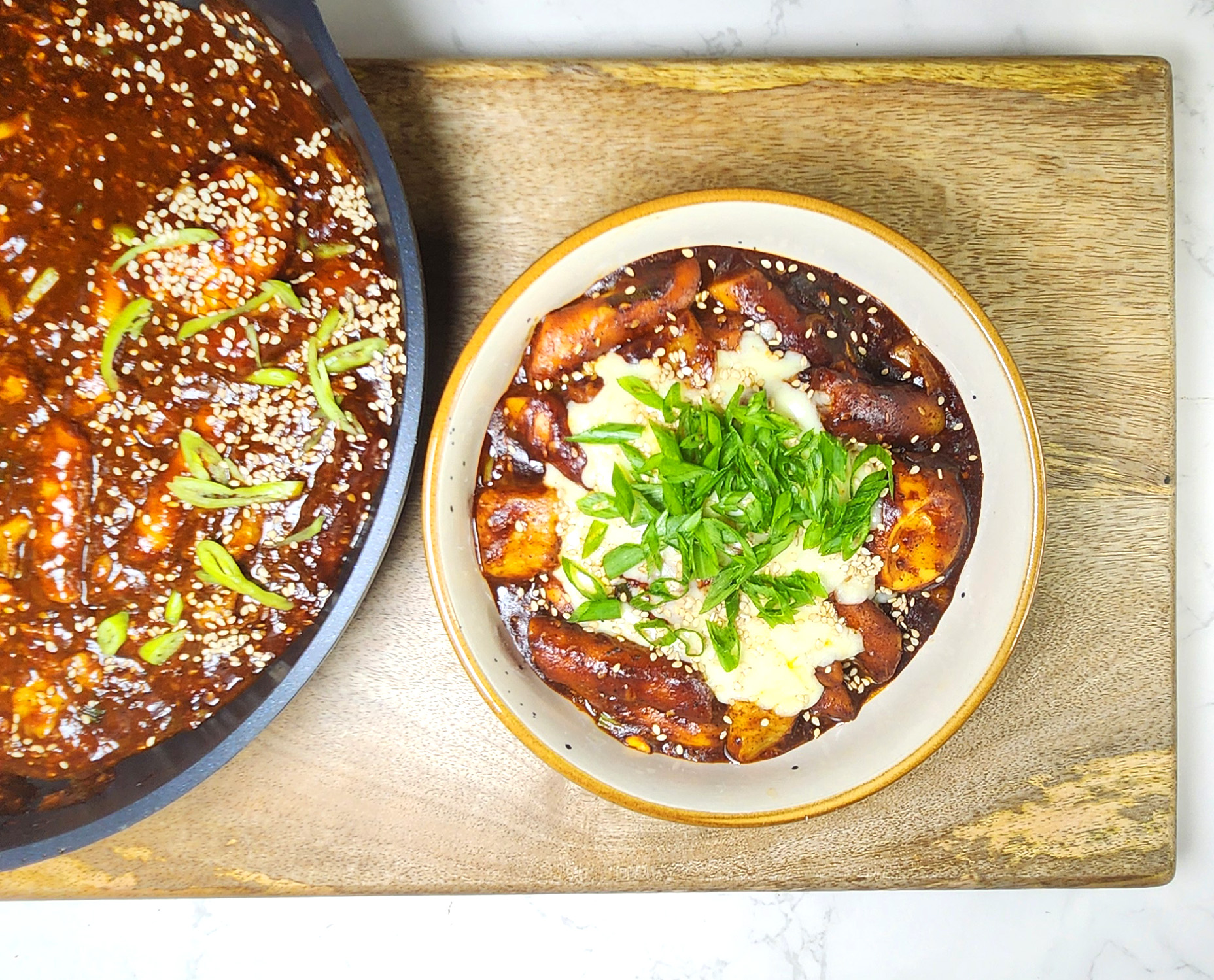 Easy Cheesy Tteokbokki - Korean Street Food at Home - Love from The Chef