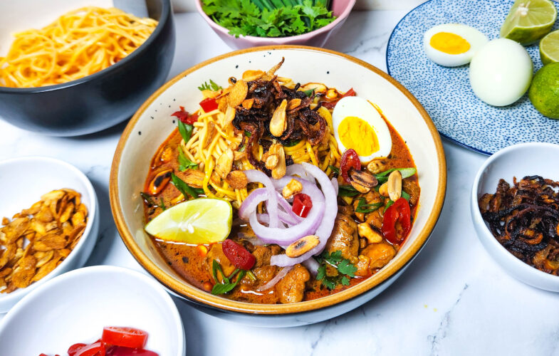 Khow Suey - Authentic Burmese Curry Noodle Soup - Love from The Chef